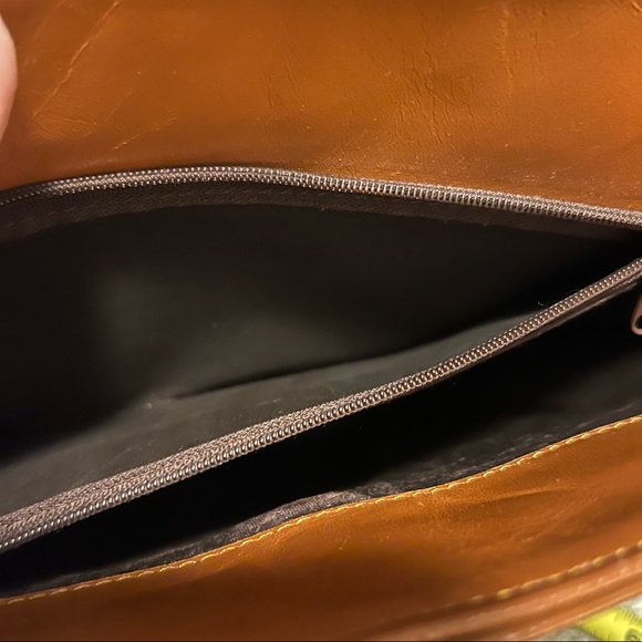 No Tag | Bags | Vintage Chestnut Color Leather Laptop Computer Tote Bag ...